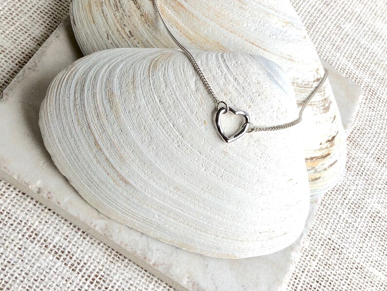 Minimalist Necklace STERLING SILVER Heart Necklace for Women, 13th ...