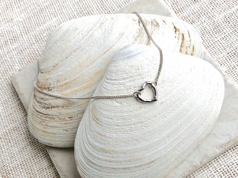 Minimalist Necklace STERLING SILVER Heart Necklace for Women, 13th ...