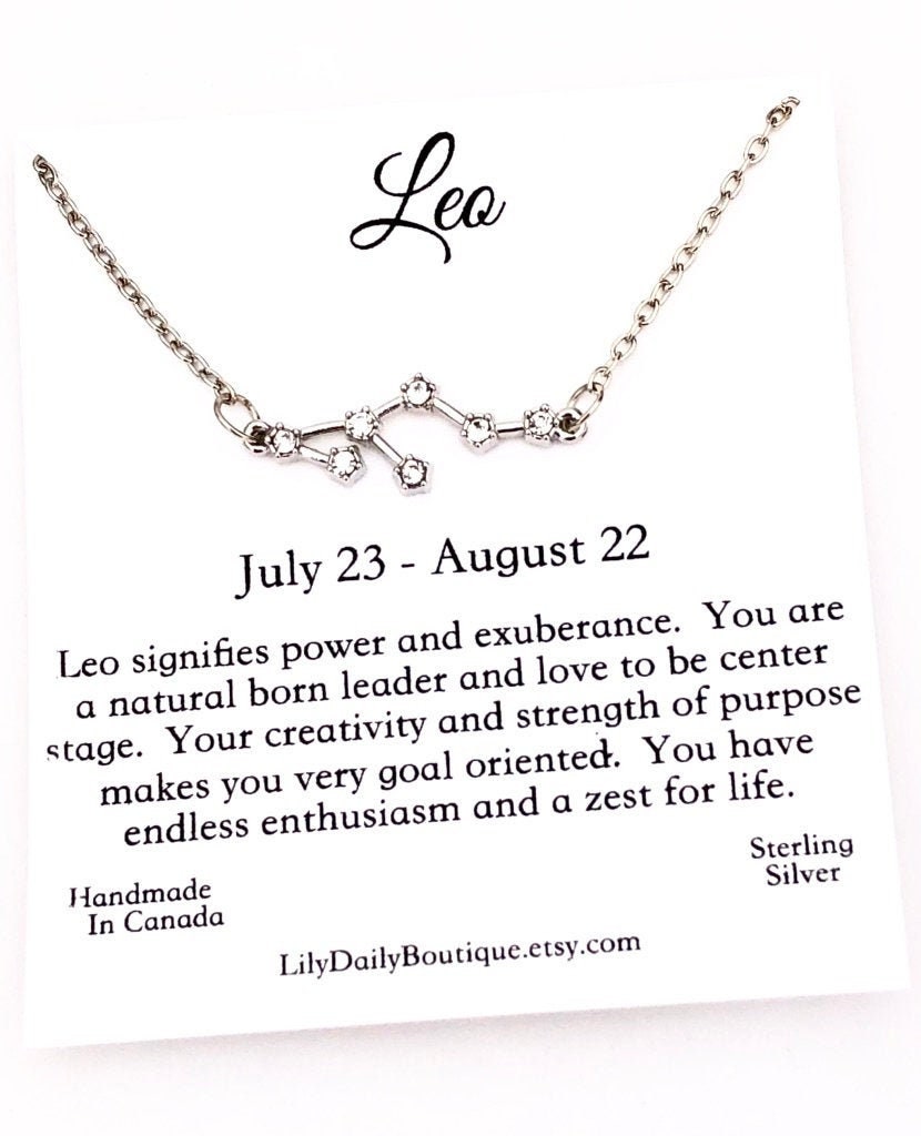 Sterling Silver Leo necklace Leo gifts Leo Zodiac gifts Leo | Etsy
