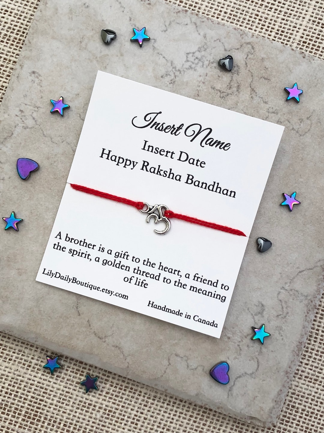 Modern Rakhi Bracelet, Rakhi Card, Rakshan Bandhan Card, Ohm Bracelet ...