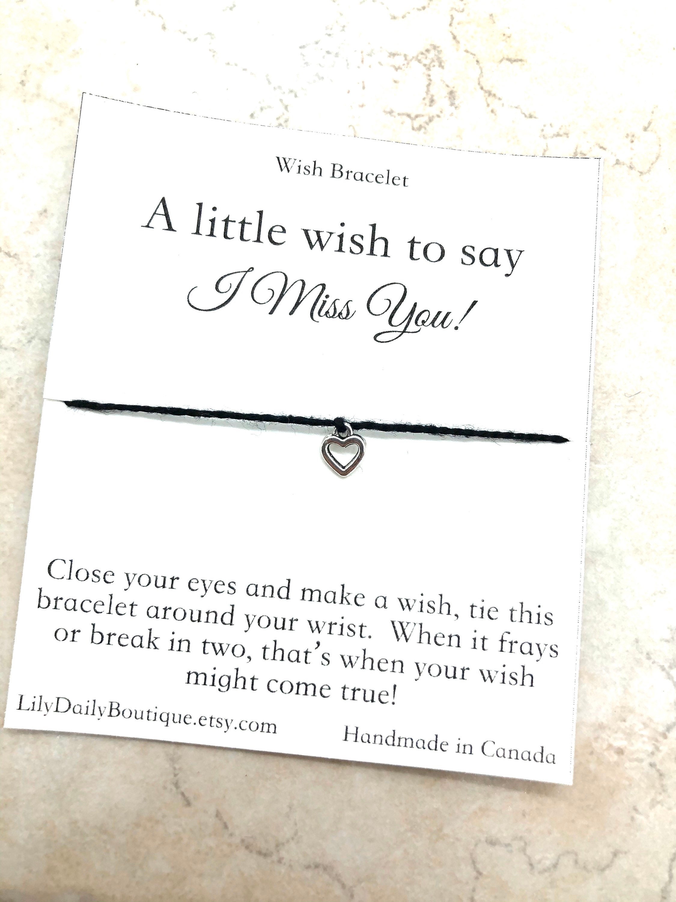 I Miss You Wish Bracelet for Friend, Just Because Gift for Men, String ...