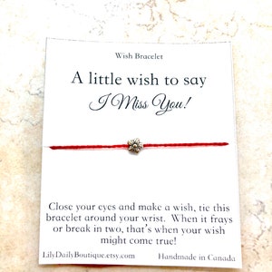 I Miss You Wish Bracelet for Friend, Just Because Gift for Men, String ...