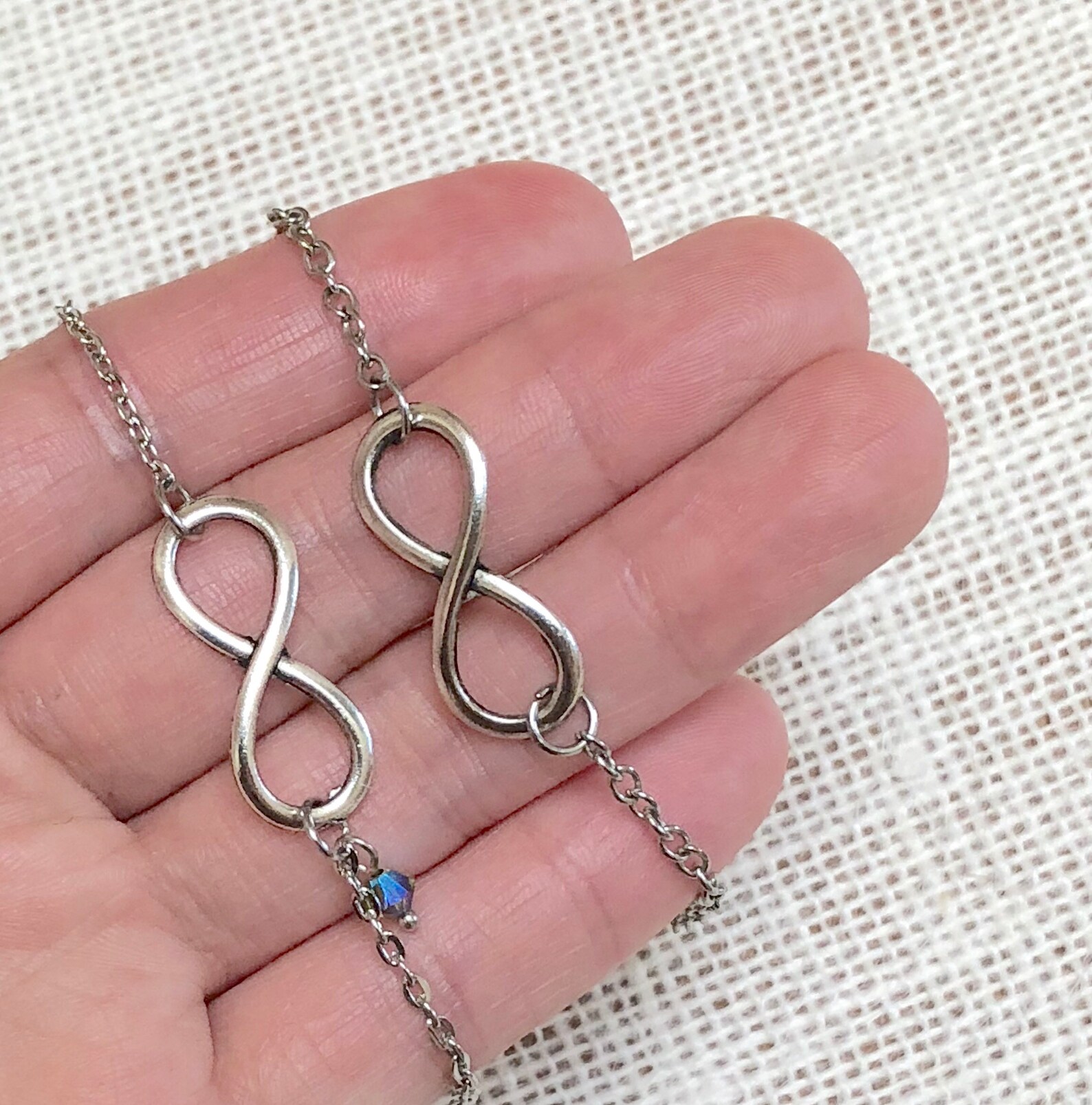 Best Friend Necklace for 2 Sterling Silver Infinity Necklace | Etsy