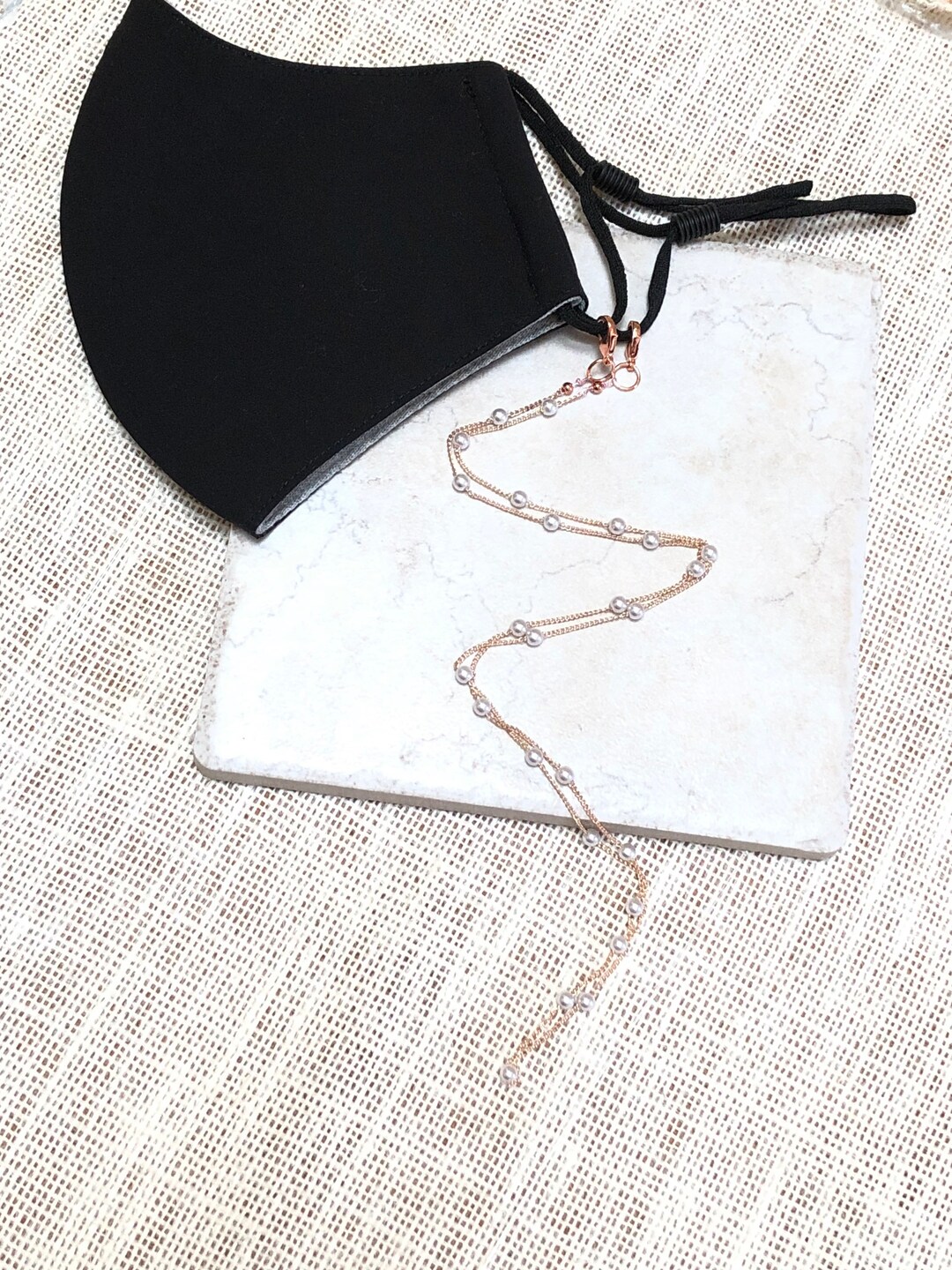 Rose Gold Mask Lanyard, Bridal Mask Chain, Wedding Mask Chain for Women ...