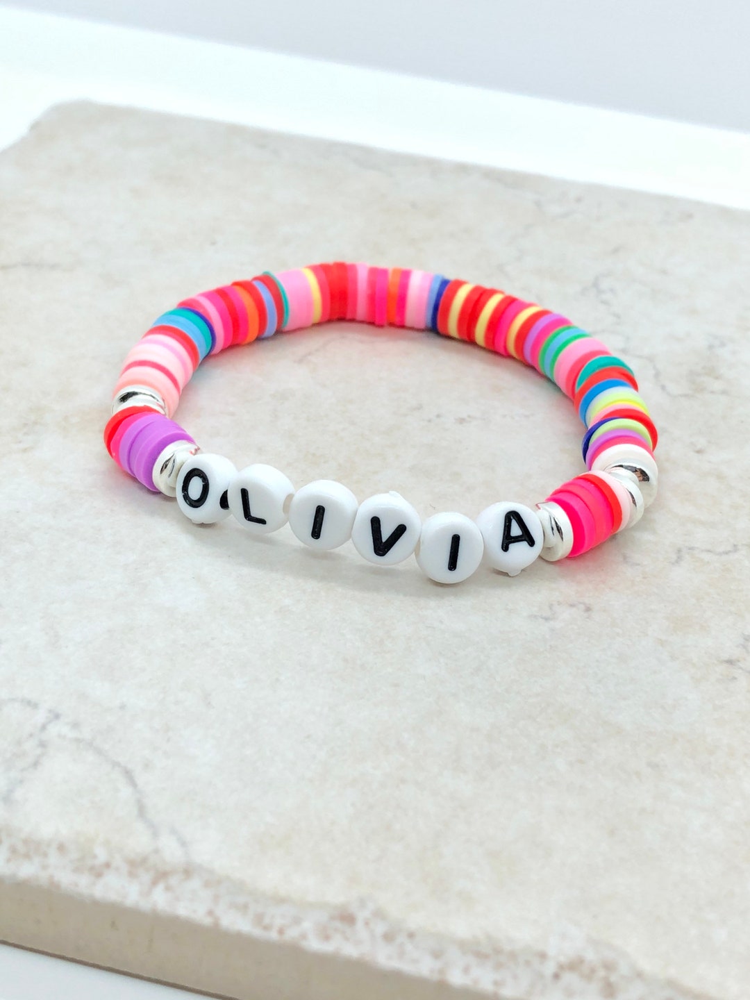 Letter Bead Bracelet, Custom Word Bracelet, Personalized Name Bracelets ...