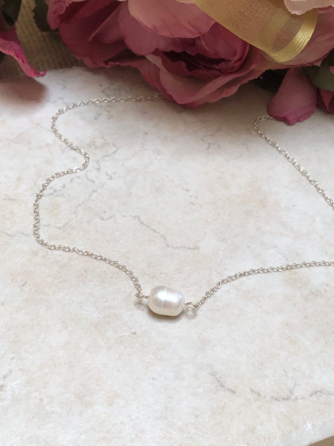 Collar de perlas de agua dulce de plata esterlina regalos de - Etsy España