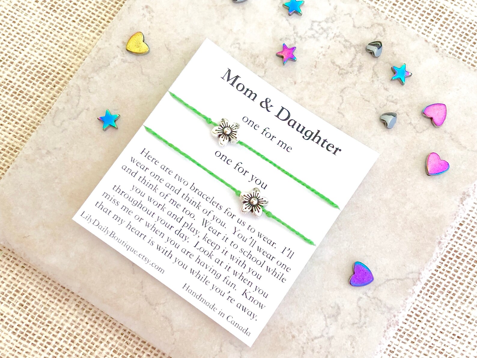 BACK to School Mom and Daughter Bracelets First Day of School Mommy and ...