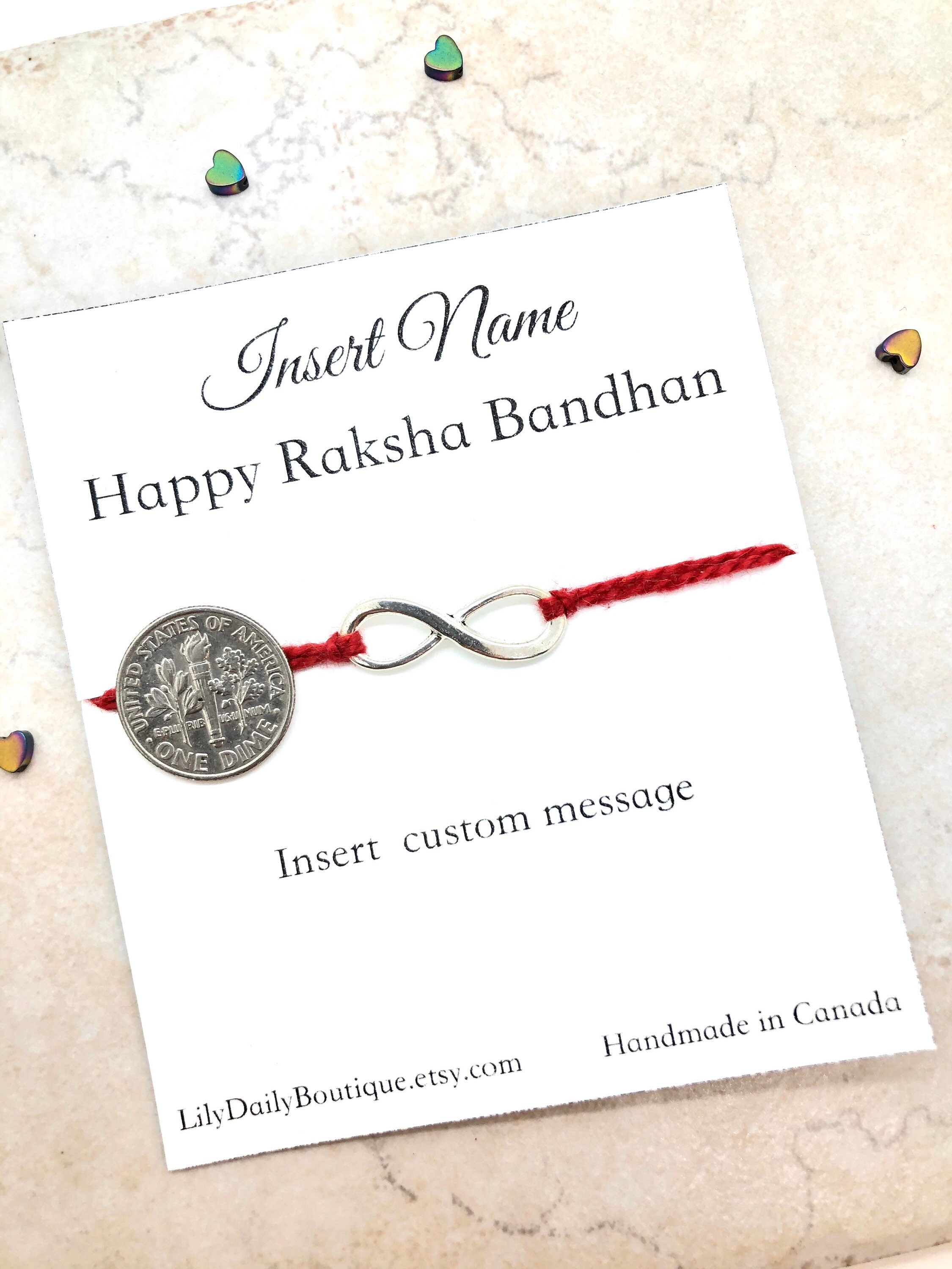 Silver Infinity Rakhi, Personalized RAKHI for Brother, Raksha Bandhan ...