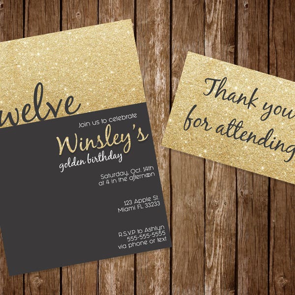 Toddler Golden Birthday Party Invitation - Etsy