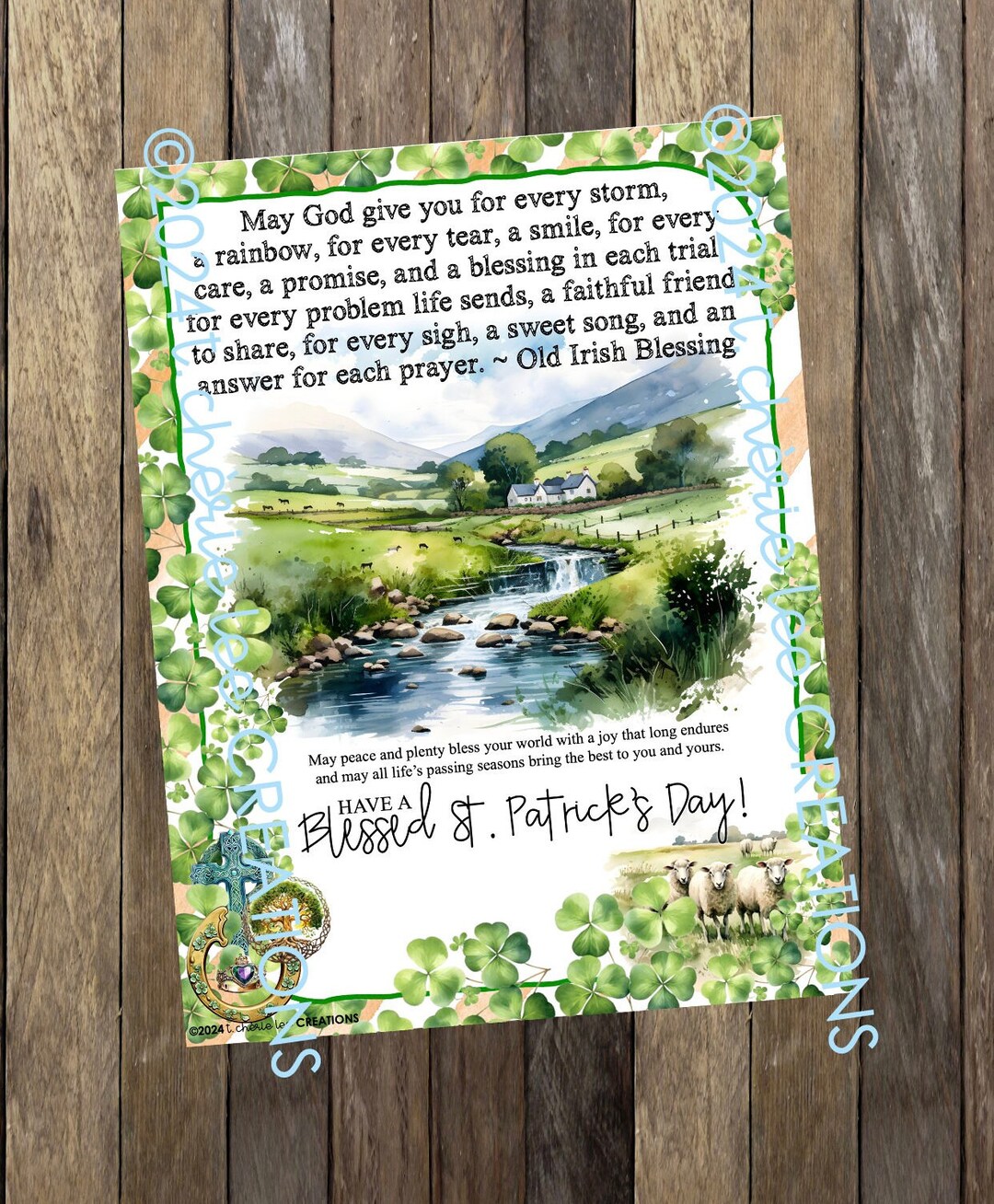 May God Give You Irish Blessing Flat Card - Etsy