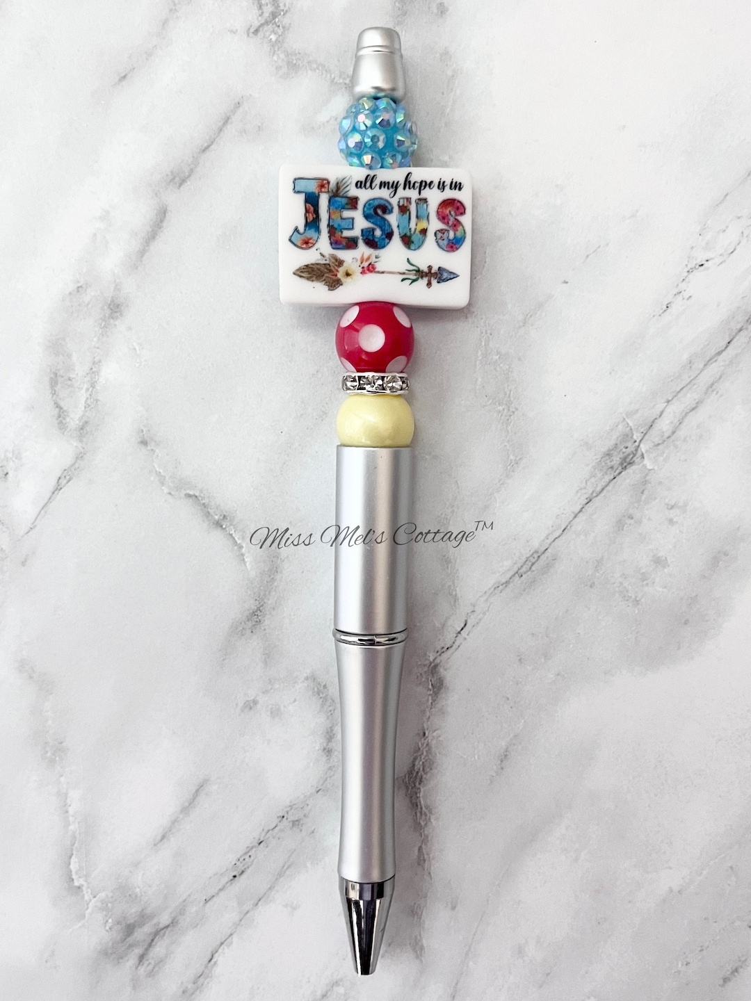 Jesus Pen, My Hope is in Jesus, Beaded Pen, Bible, Accessory, Church ...