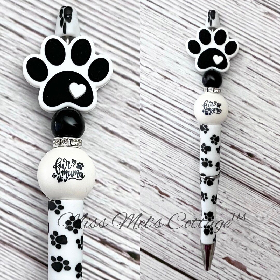 Paw Print Pen/beaded Pen/pet - Etsy