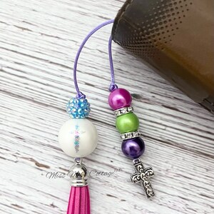Floral Cross Bookmark, He is Risen, Cross, Book Charm, Beaded, Bookmark ...
