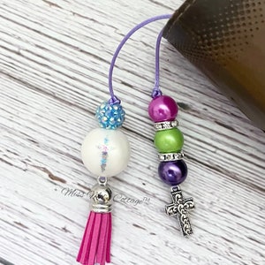 Floral Cross Bookmark, He is Risen, Cross, Book Charm, Beaded, Bookmark ...