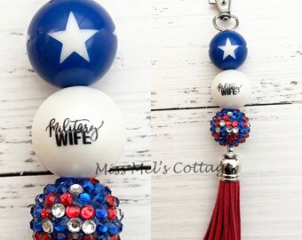 Military Wife Keychain - Etsy
