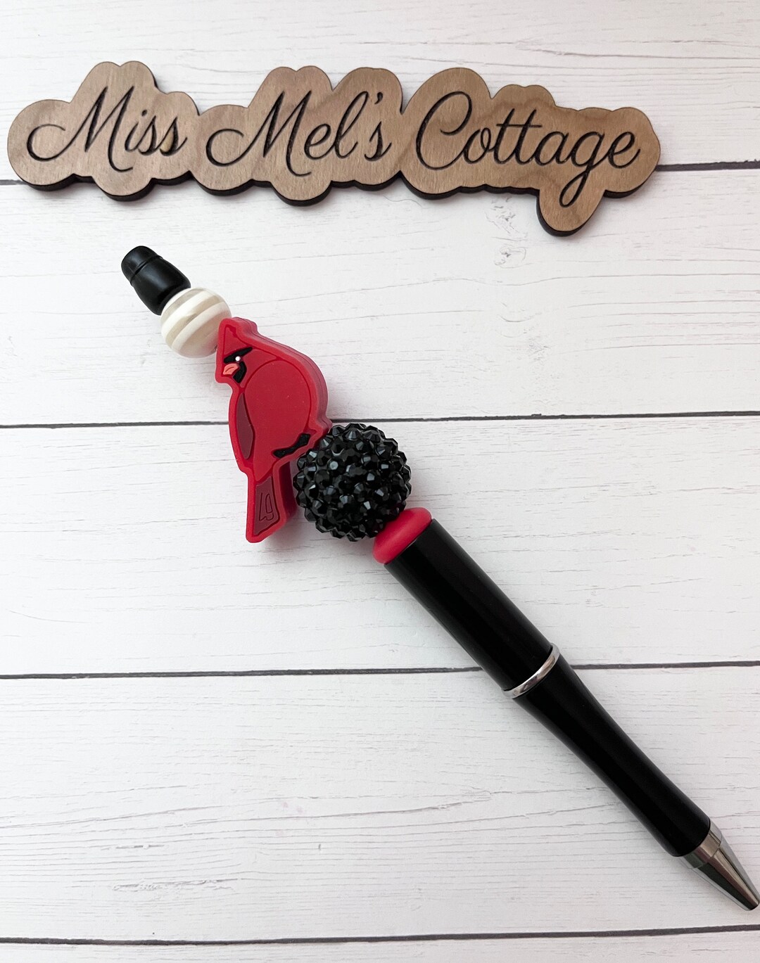 Cardinal Pen/beaded Pen/chunky Beads/red Bird/i Am Always With You ...