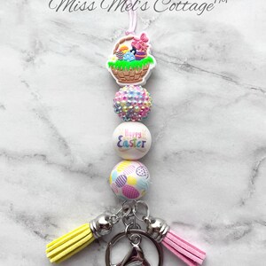 Easter Lanyard/beaded/necklace/badge Holder/pastel/beads/happy Easter ...