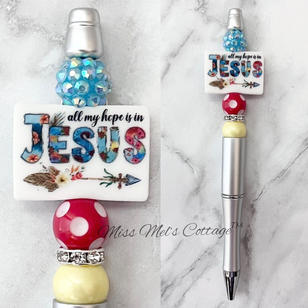 Jesus Pen, My Hope is in Jesus, Beaded Pen, Bible, Accessory, Church ...