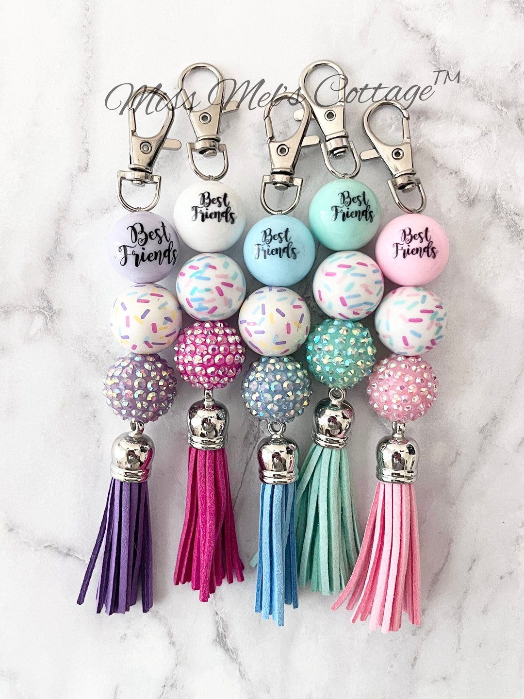 Best Friends Keychain/charm/purse/bag/zipper/cup/birthday/party/bff ...