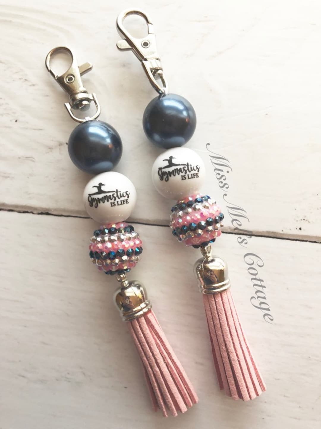 Gymnastics Keychain/charm/chunky Beads/zipper/bag/coach/gymnast/teacher ...