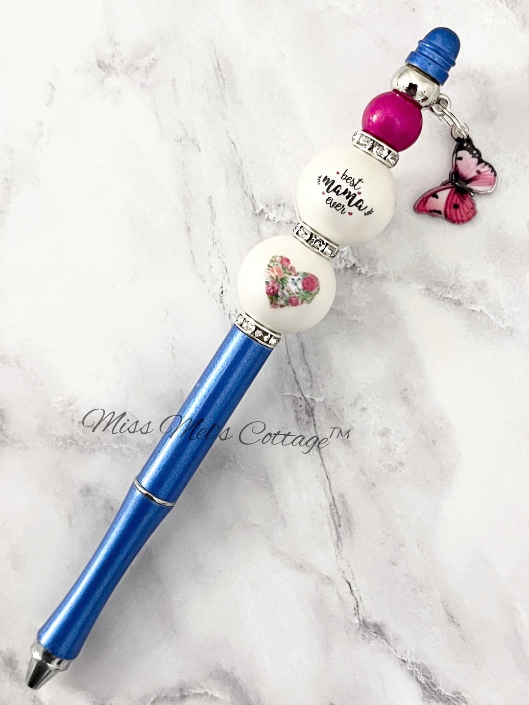 Mama Pen Mom Best Mama Beaded Pen Butterfly Planner - Etsy