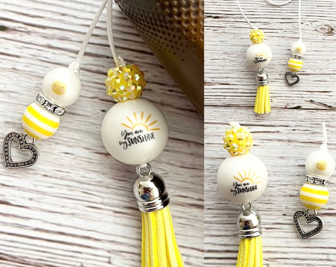 You Are My Sunshine Bookmark, Book Charm, Beaded, Bookmark, Yellow, Sun ...