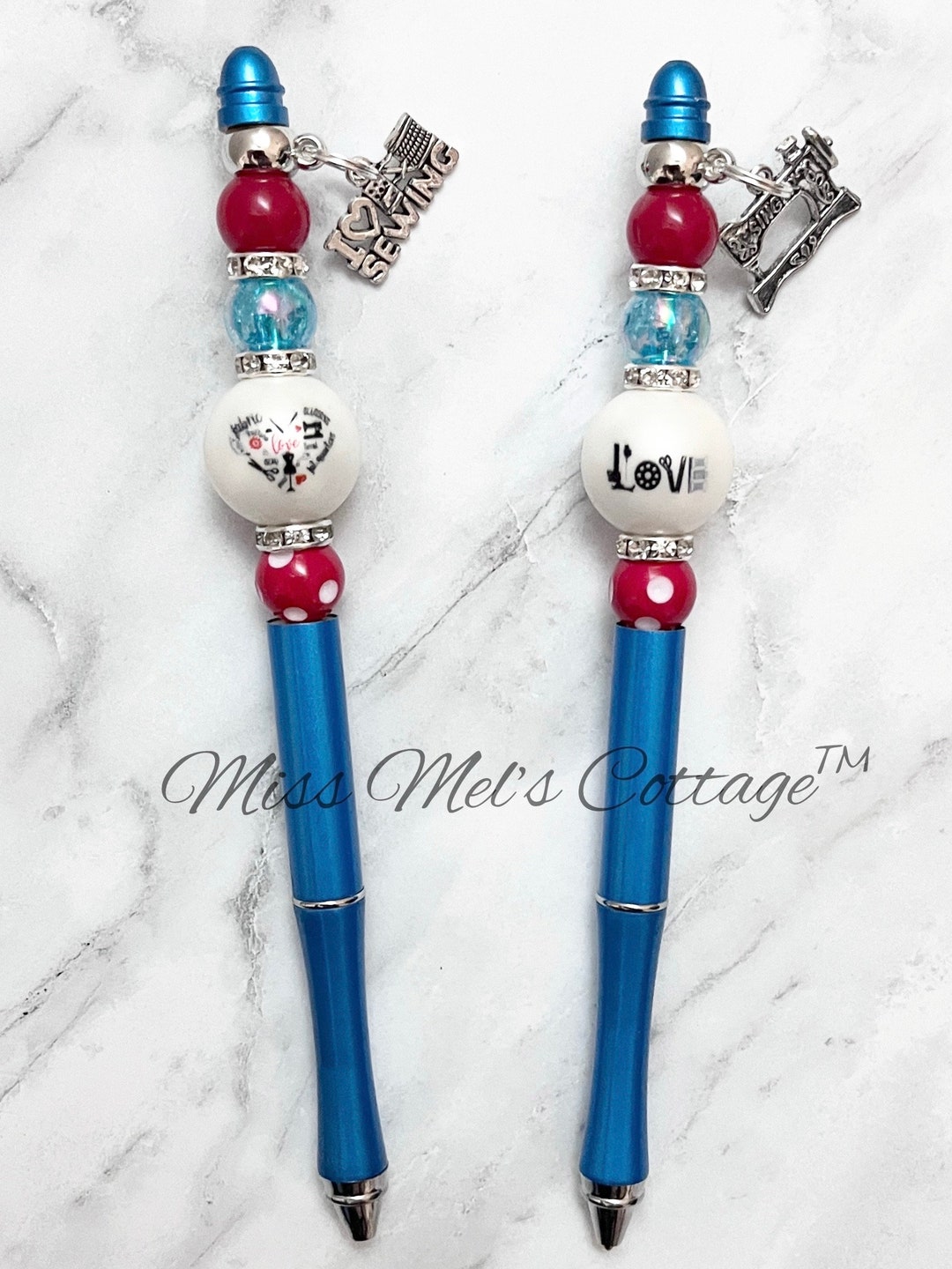 Beaded Sewing Charm Pen, Seamstress, Quilter, Novelty Gift - Etsy
