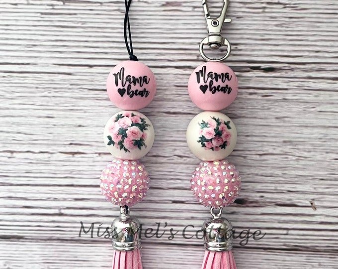 Mama Bear Car Charm/beaded Ornament/keychain/purse/bag/zipper/charm ...