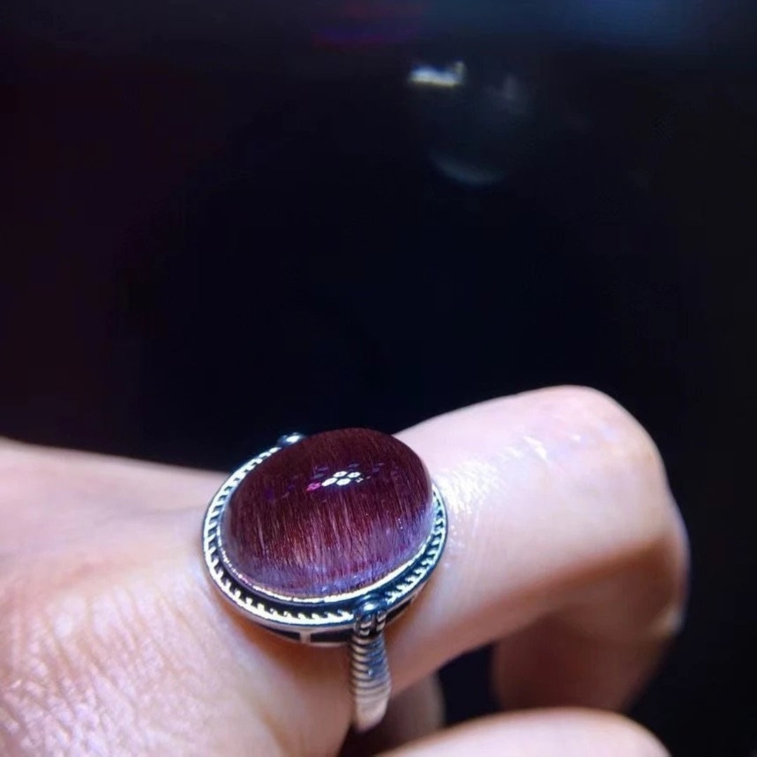 Pink Rutilated Quartz Sterling Silver Ring, Green Phantom Quartz ...