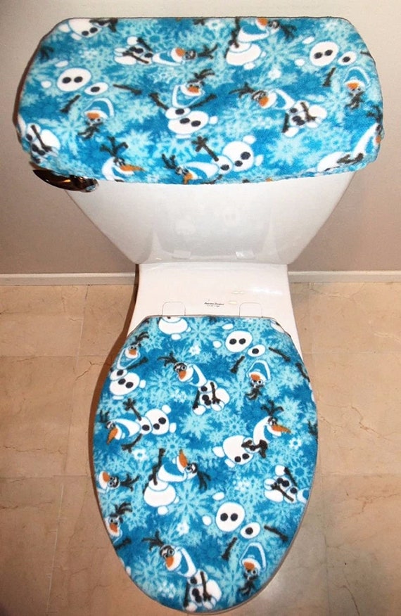 Frozen Olaf Fleece Fabric Toilet Seat Cover Set Bathroom | Etsy