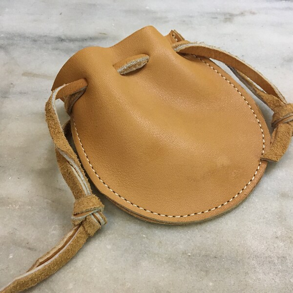 Leather Drawstring Pouch - Etsy
