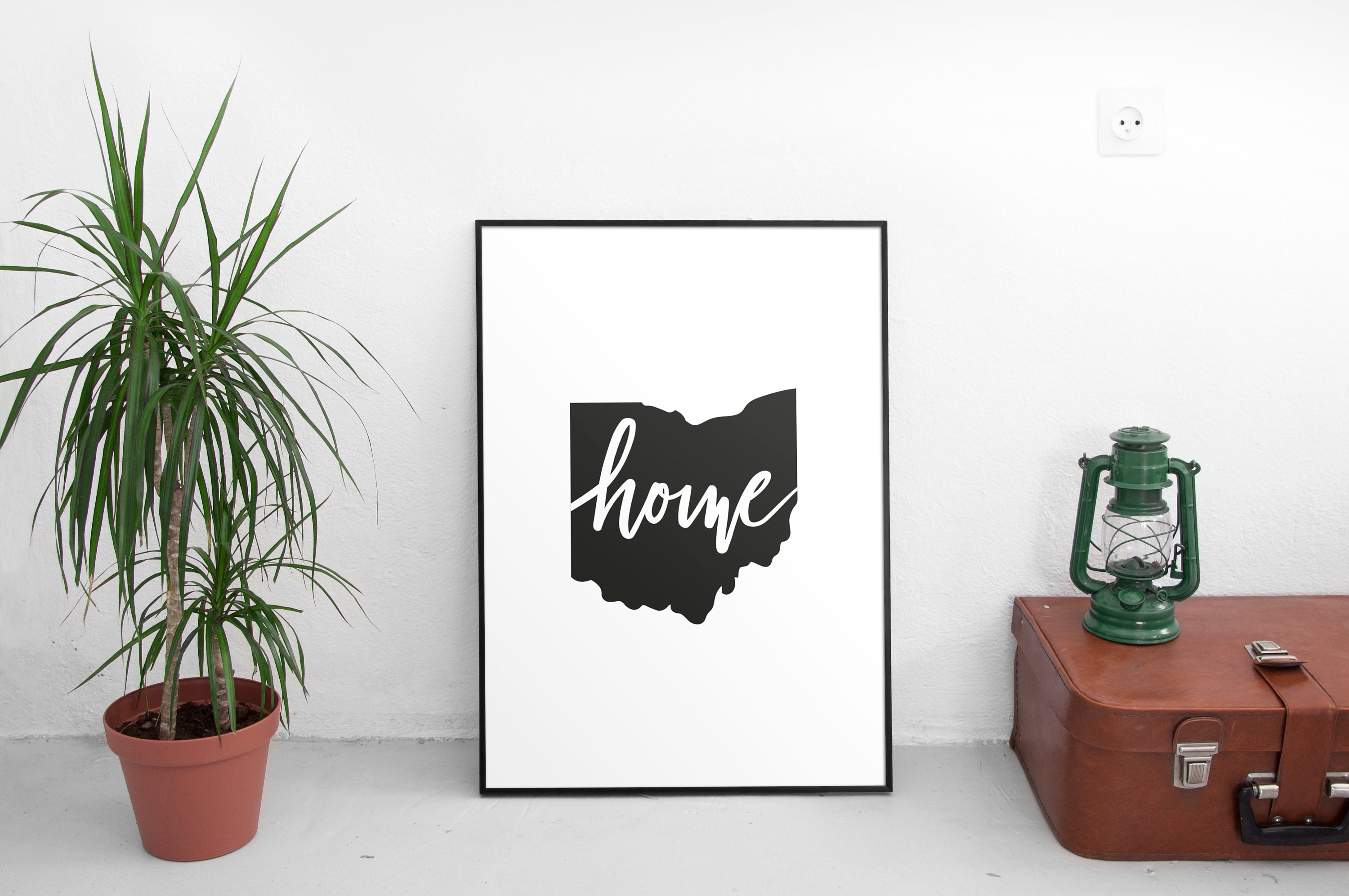 Printable OHIO Wall Art, Ohio is Home, Map Wall Print, Home Decor, Ohio ...