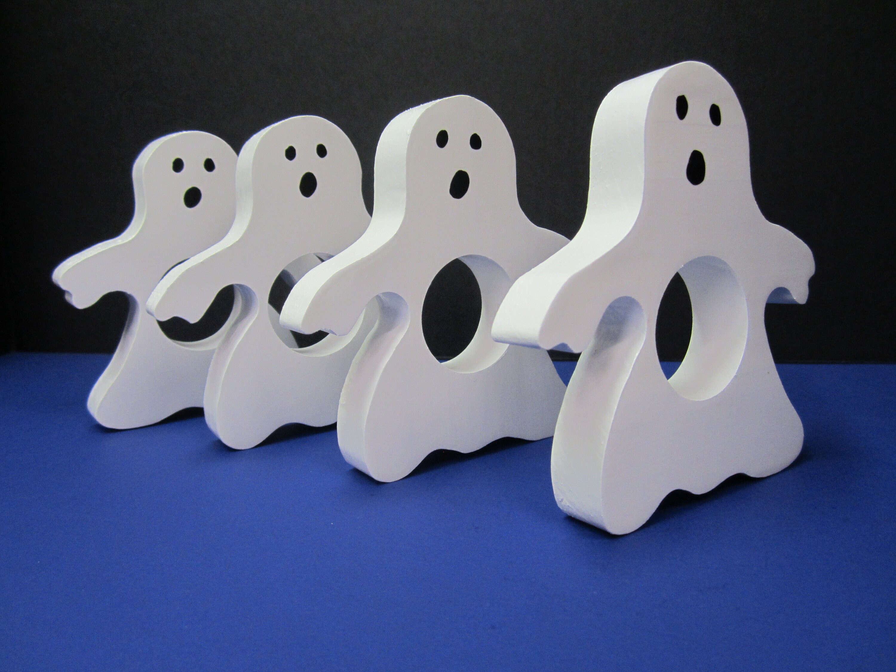 Set of 4 Hand Made Hand Painted Wood Halloween Ghosts Napkin | Etsy