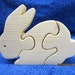 Wooden Bunny Puzzle Toy for Children. Wooden Handmade Animals. A ...