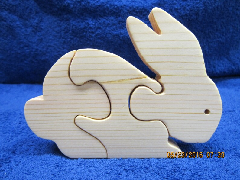 Wooden Bunny Puzzle Toy for Children. Wooden Handmade Animals. | Etsy