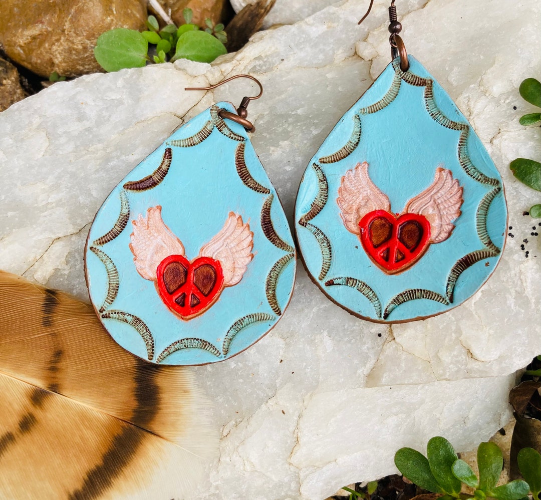 Wings of Love, Peace and Liberation Turquoise Earrings - Etsy