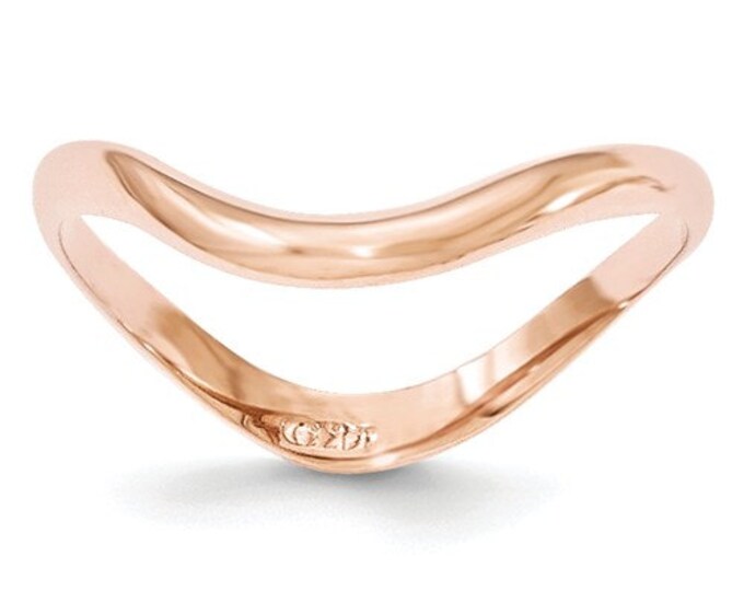 14K Rose White or Yellow Gold Wave Fashion Thumb Ring - Etsy