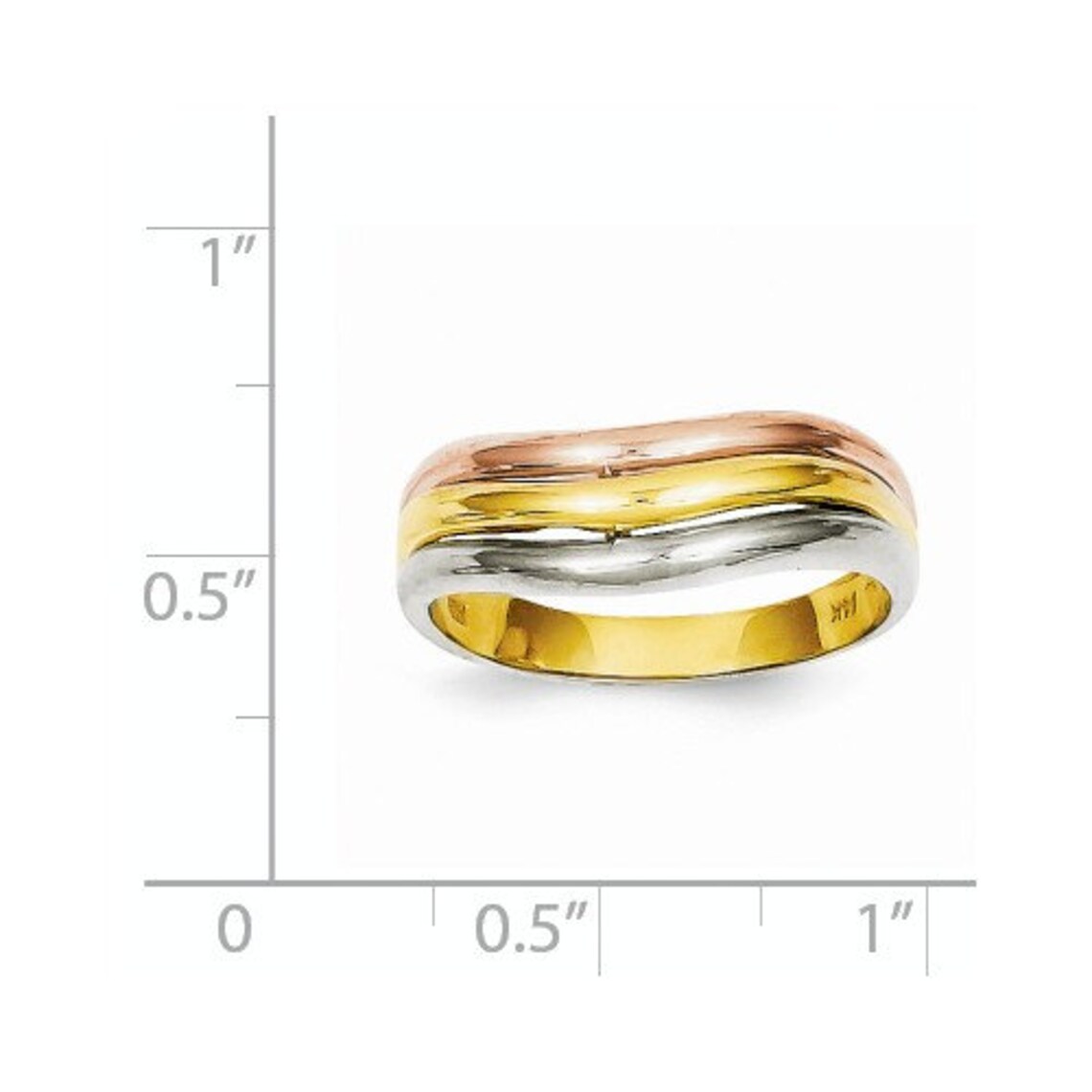 14K Tri-color Fancy Ring - Etsy