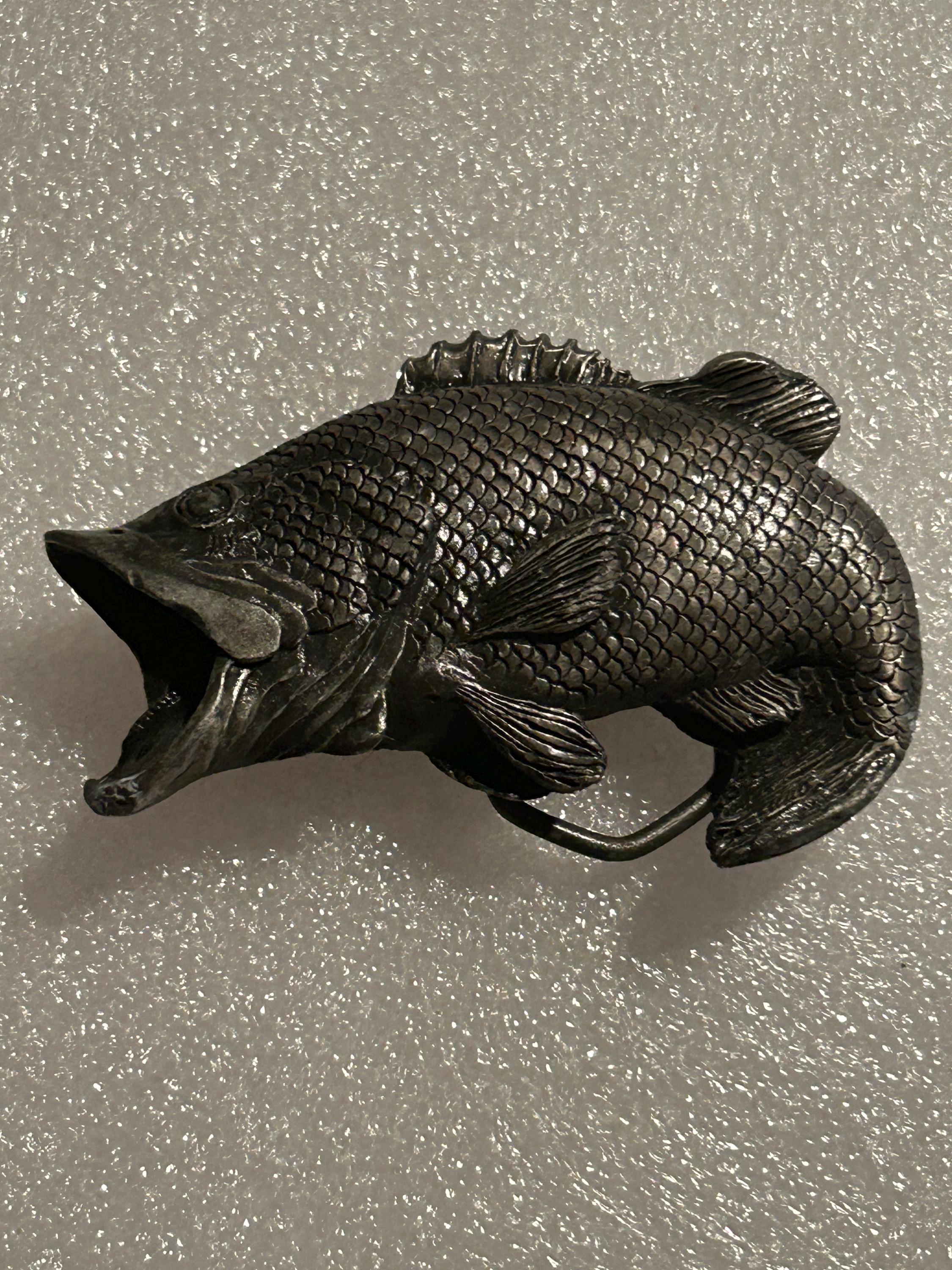 Large Mouth Bass Belt Buckle, Vintage Indiana Metal Craft 1979 , Fish ...