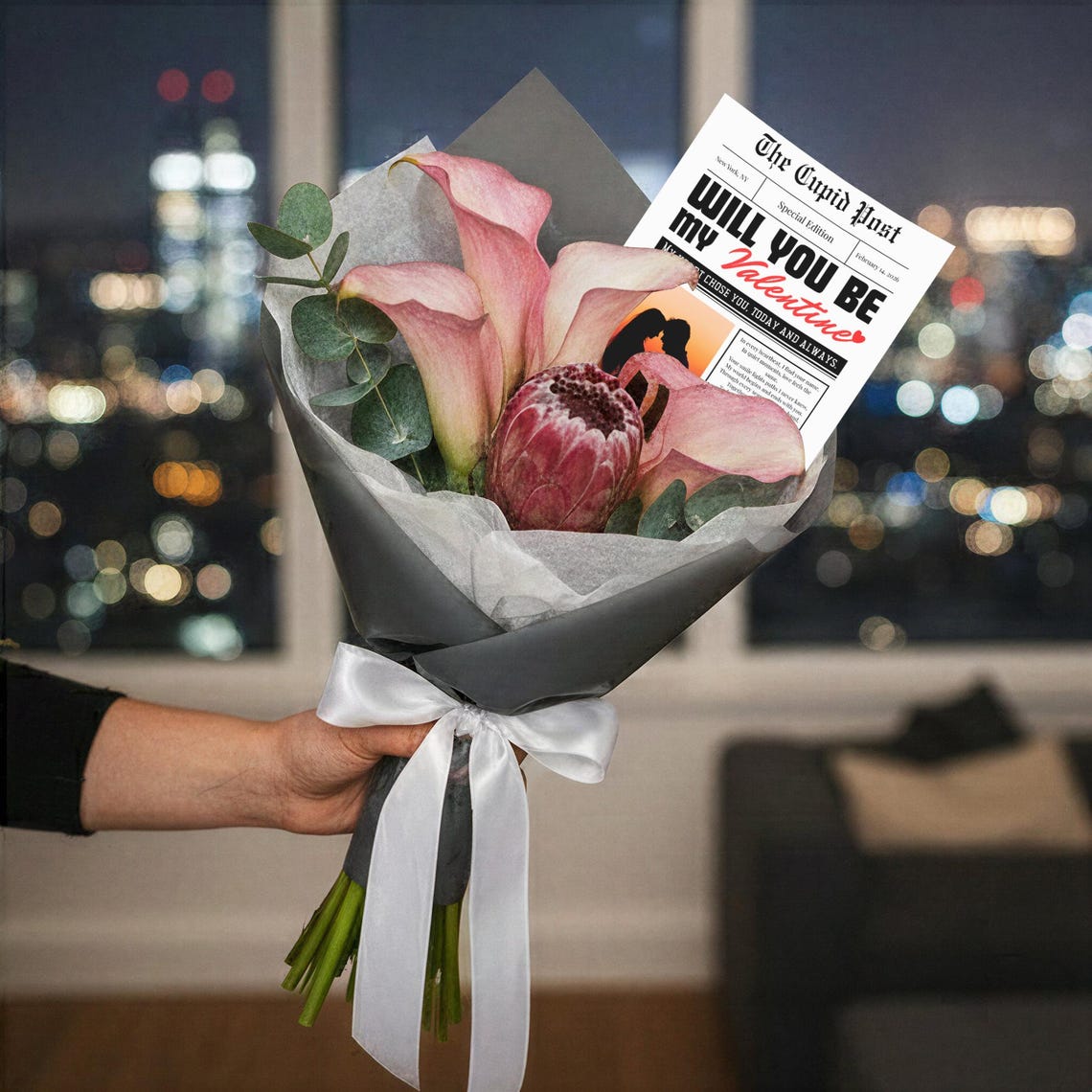 Valentine’s Cupid Post Newspaper Template Bundle | Editable Canva ...