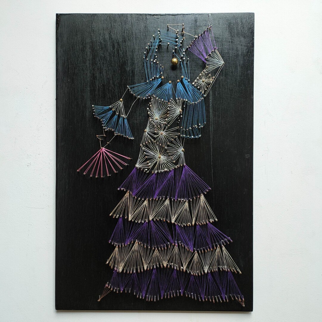 Iconic Wire Painting From the Vintage 70's Representing a Flamenco ...
