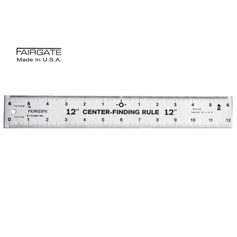 Fairgate 12 Center Finding Ruler, 1-3/4 Wide, 23-112 Made in USA - Etsy