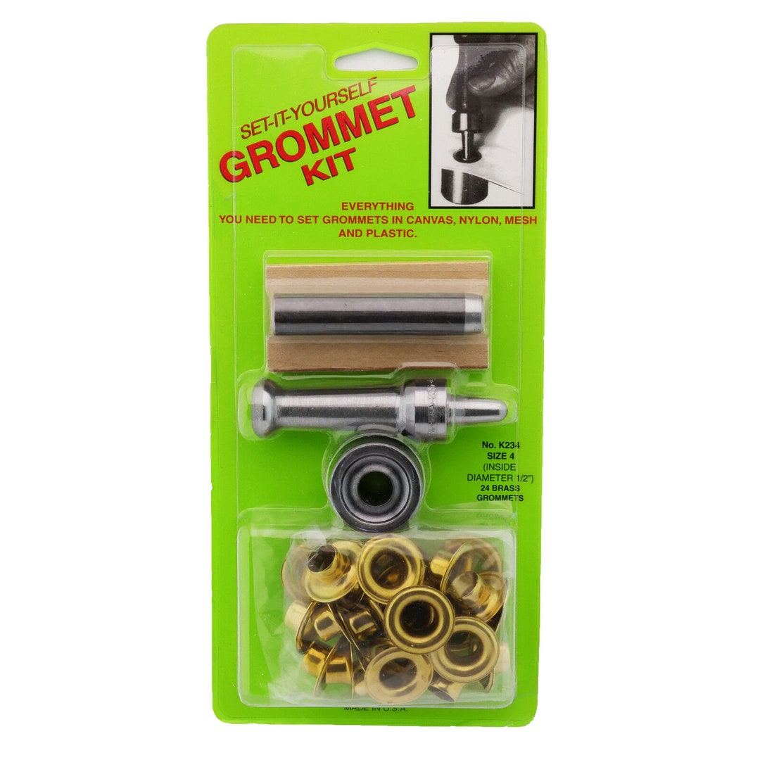 C.S. Osborne Set-it-yourself Grommet Kit K234-4, 1/2" Hole, W/ Brass ...