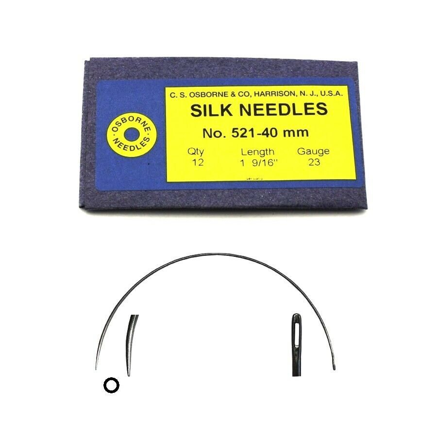 C.S. Osborne Curved Silk / Billiard Needle #521-40MM, 23 Gauge, 12/pk. - Etsy