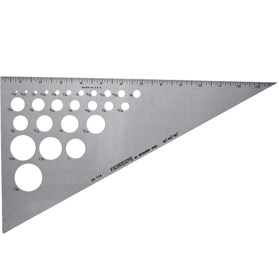 Fairgate 14" 30/60/90 Aluminum Triangle Rule With 26 Circles 70-114 - Etsy