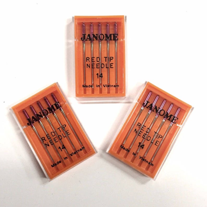 Janome Red Tip Sewing Machine Needles Size 90/14 3 X 5/pk - Etsy