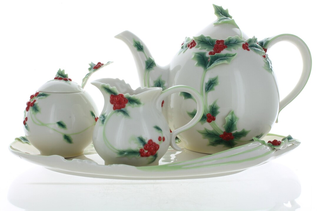 Franz Porcelain Complete Set of Holly Berries Tea Set - Etsy