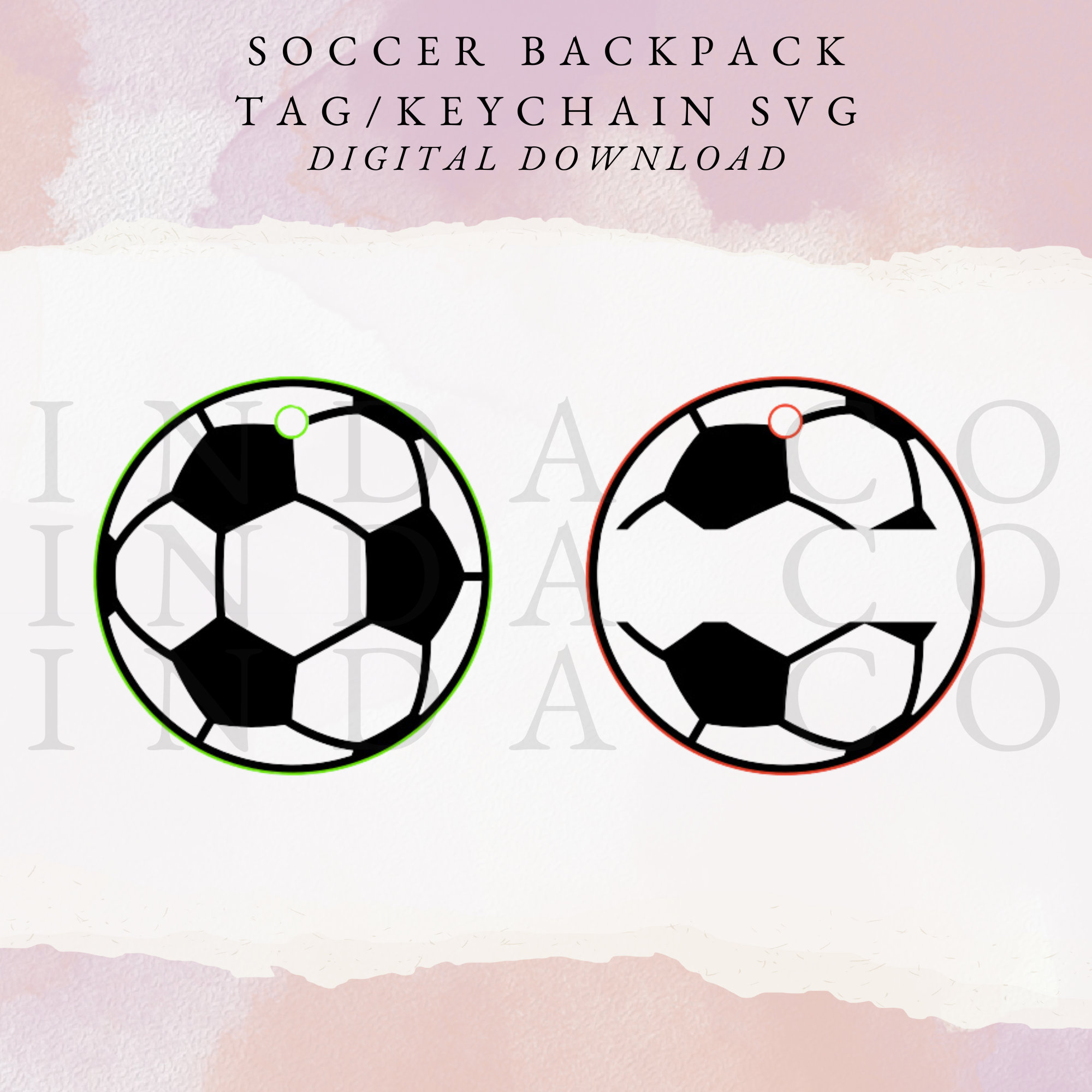 Soccer Keychain Backpack Tag SVG Digital Download Laser File Sports ...