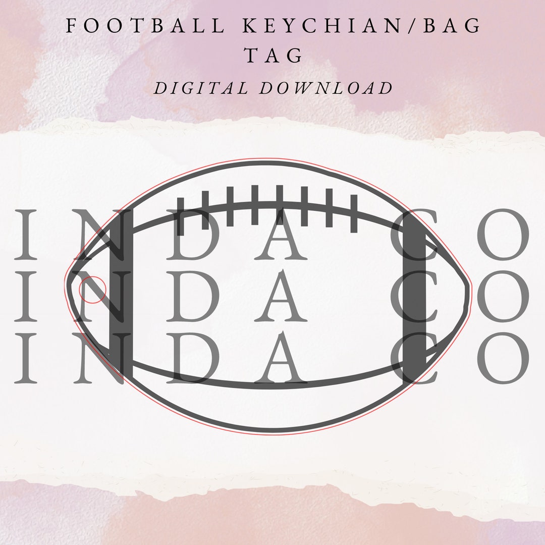 Football Keychain Backpack Tag SVG Digital Download Laser File Sports ...