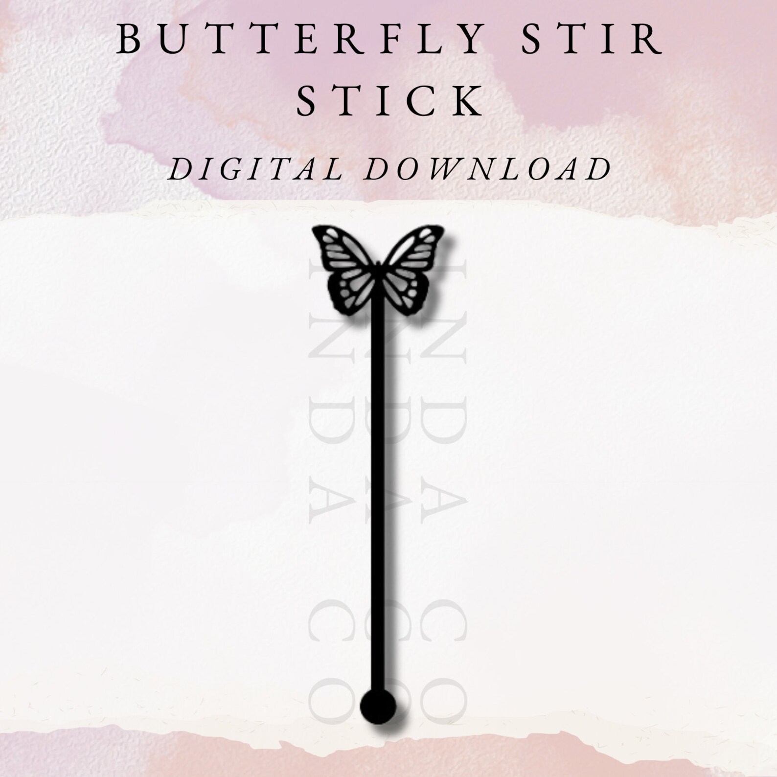 Butterfly Stir Stick Digital Download - SVG - Laser File - Swizzle ...